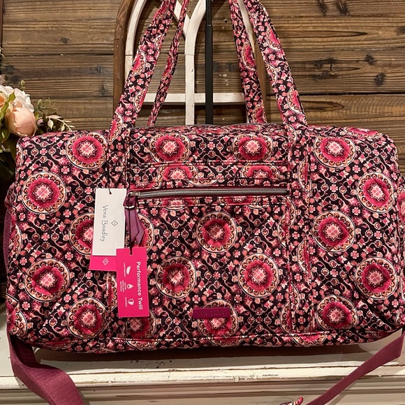 Vera Bradley | Bags | Vera Bradley Raspberry Medallion Iconic Duffel Shoulder Bag Nwt | Poshmark